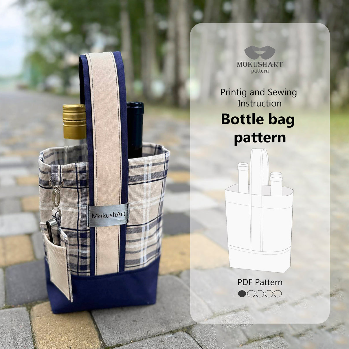 Bottle bag PDF patterns – MokushArt