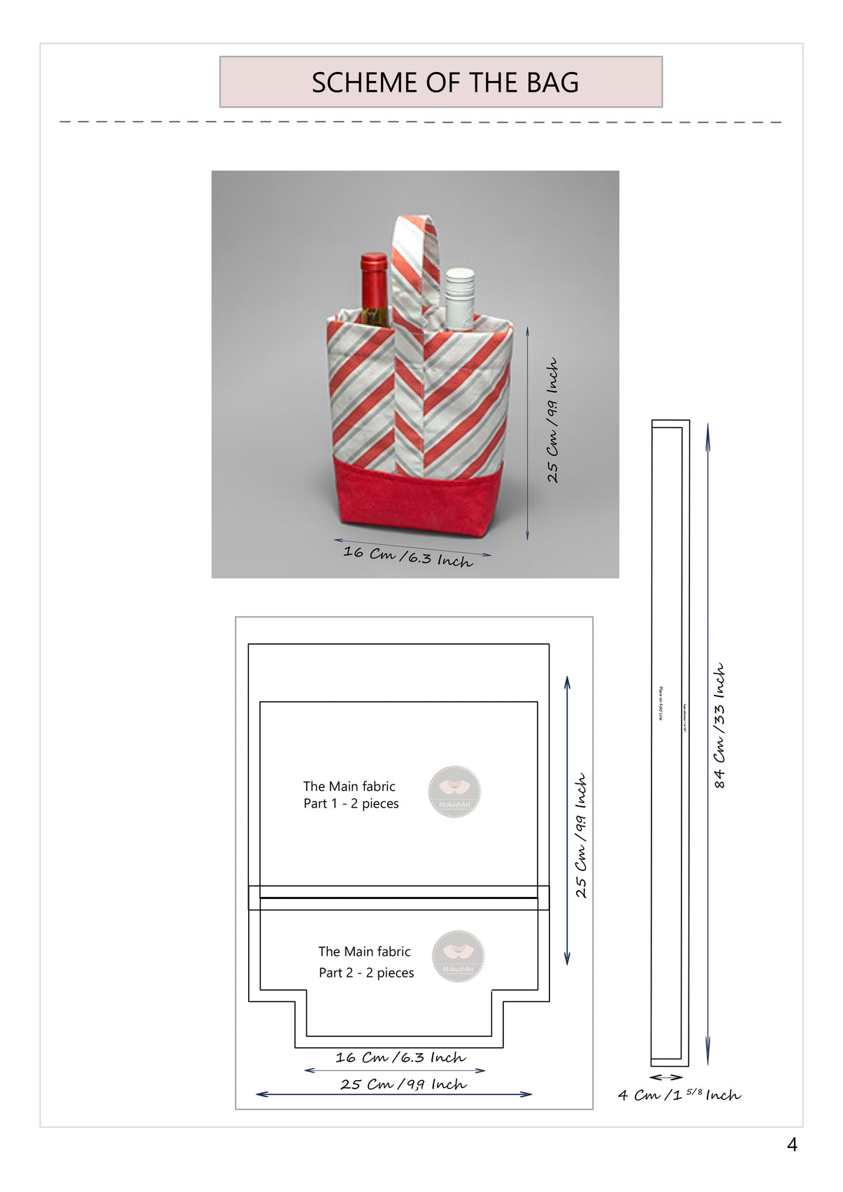 Bottle bag PDF patterns – MokushArt