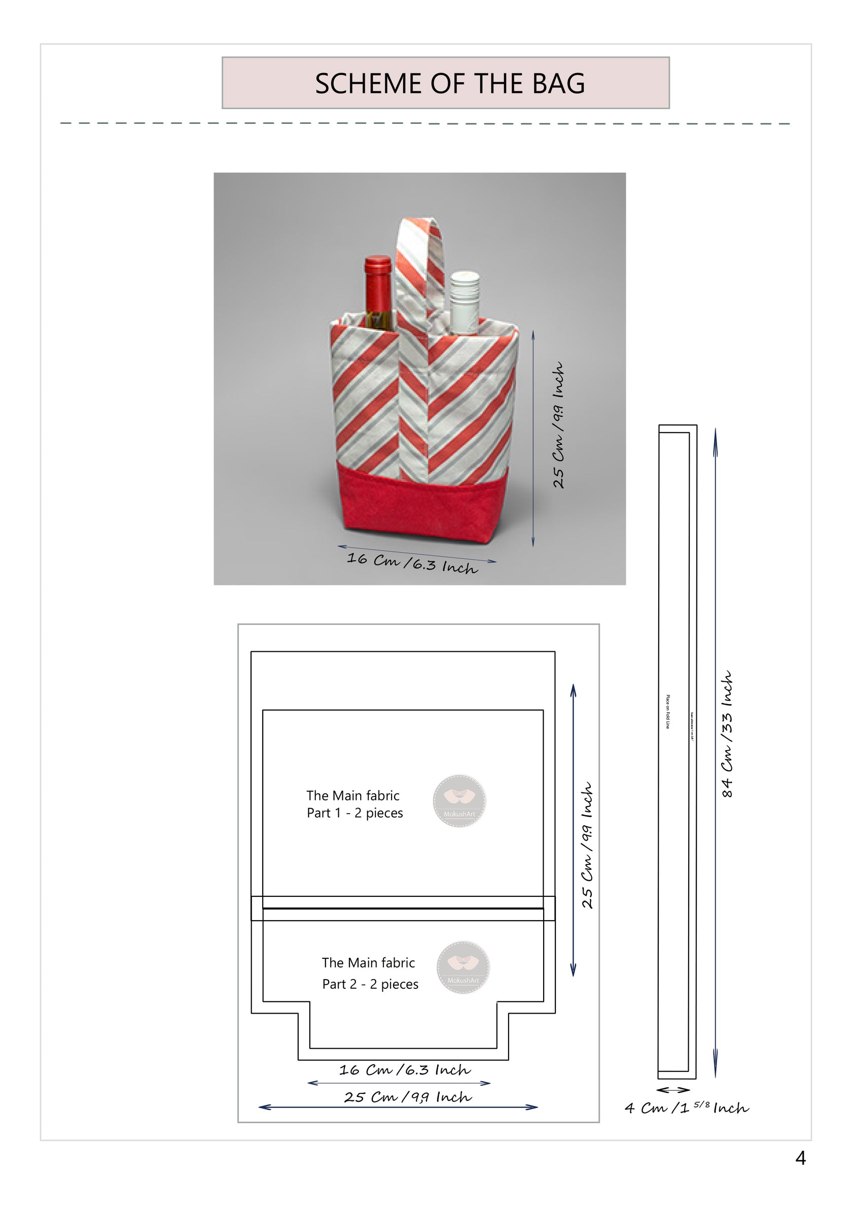 Bottle bag PDF patterns – MokushArt